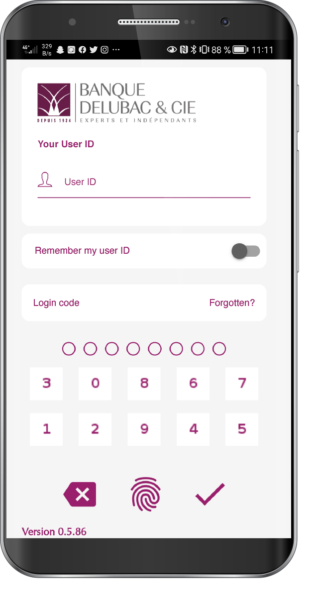 Remote banking online account